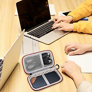 Lacdo Hard Carrying Case for SanDisk Extreme Pro/SanDisk Extreme Portable External SSD 500GB 1TB 2TB 4TB USB-C Solid State Drive EVA Shockproof Water Repellent Protective Storage Travel Bag, Black