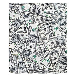 Levens Money Throw Blanket Gifts for Women Girls Boys, 100 Dollar Bill Print Decor for Couch Bed Sofa Travelling Camping, Birthday Christmas Soft Cozy Lightweight Blankets for Kids Adults 50"x60"