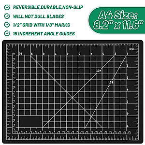 Anezus Exacto Knife with Hobby Mat for Crafts, Self Healing Cutting Mat Hobby Knife with 30 PCS Exacto Blades Precision Knife for Art and Crafts Paper Scrapbooking Stencil (Black)