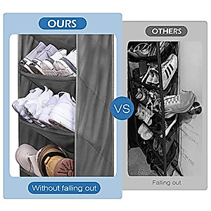 MISSLO Over The Door Shoe Organizer with Deep Pockets and 24 Large Mesh Pockets White
