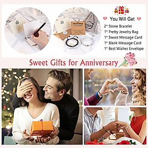 UNGENT THEM Anniversary Bracelets Gifts for Him Her Men Women Boyfriend Husband Wife Couple Wedding Happy Anniversary 1 Year Month Anniversary for Boyfriend Girlfriends