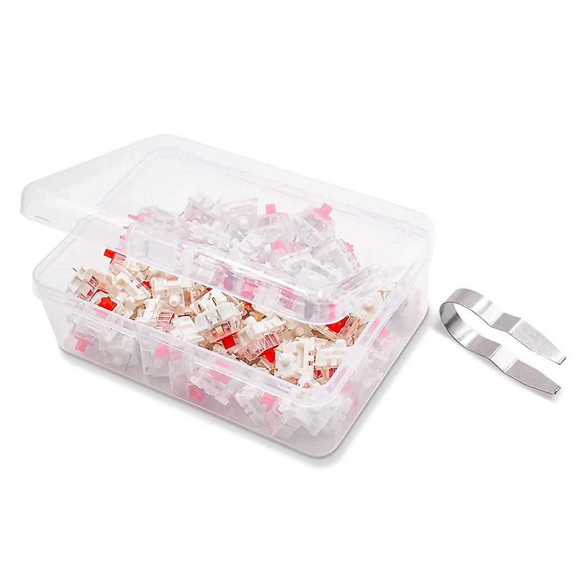 Outemu Red Switches 65-Pack, 3 Pin Key Switches - Cherry MX Equivalent DIY Replaceable Switches for Mechanical Keyboard 45gf Linear/RGB/Dustproof