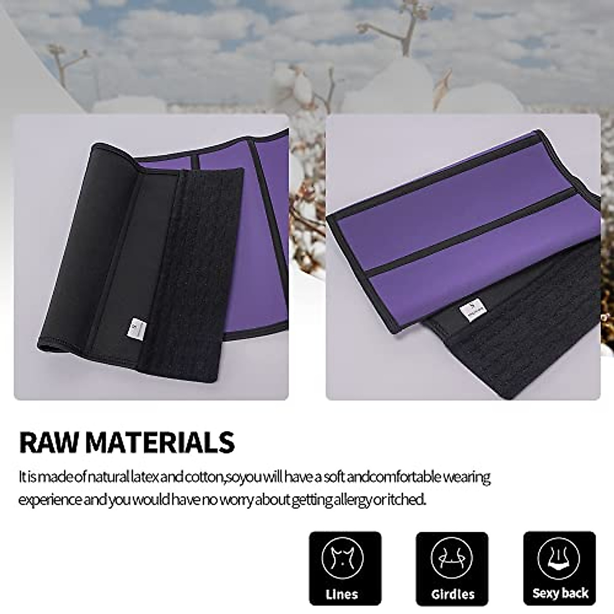 Viluxugaa Waist Trainer For women, Corset Shapewear, Waste Trainers, Waist Trainer Belt, Waist Cincher, waist trainer Corset Purple