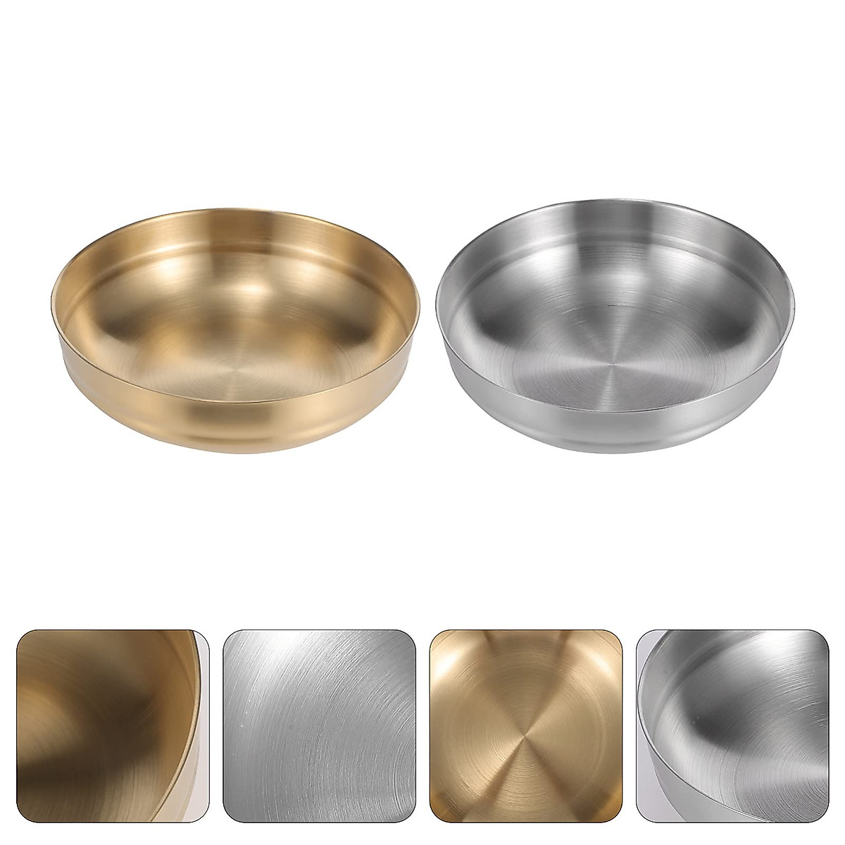 Happyyami 2Pcs Stainless Steel Bowls Korean Style Cold Noodle Bowl Multipurpose Cereal Rice Soup Noodles Salad Baking Large Capacity Bowl for Household and Restaurant