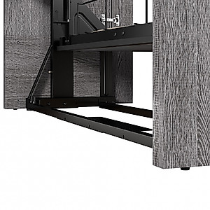 Bestar Orion Queen Murphy Bed with Shelves (97W) in Bark Grey and Graphite, Sleeping Arrangement with Storage