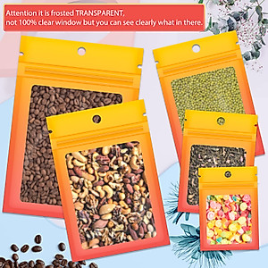 Funfery 100 Pieces Resealable Smell Proof Bags for Food Storage,Clear Cute Mylar Bags for Small Business Foil Ziplock Packaging Bags for Sample Jewelry Eyelash Gloss(Yellow Orange,2.7×3.9in)