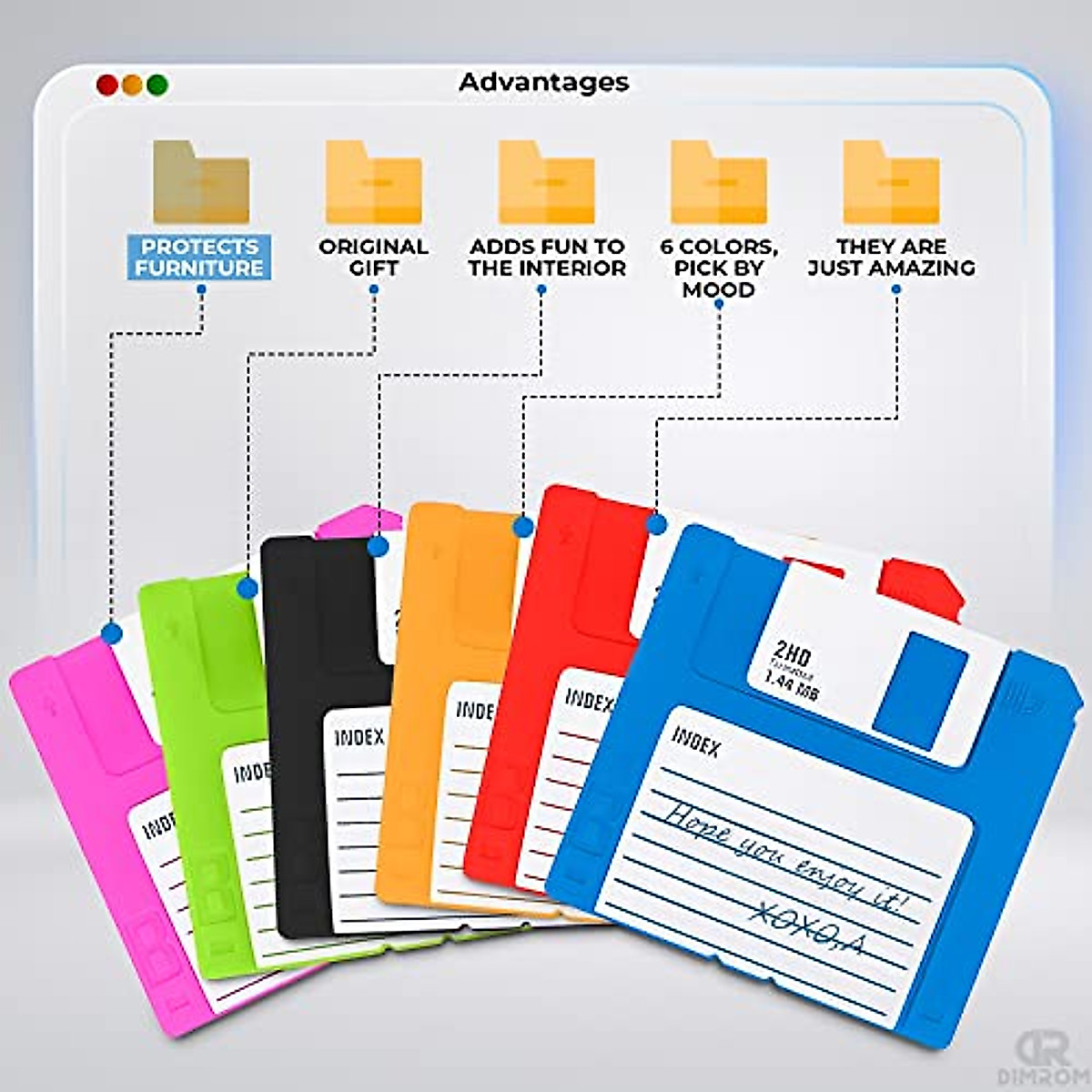 Floppy Disk Coasters for Coffee Table - 6Pcs Floppy Disks Cute Coaster Table Coasters for Drinks Absorbent Table Mat - Funny Coasters for Drinks Coffee Table Coasters Cup Coasters for Table Decor