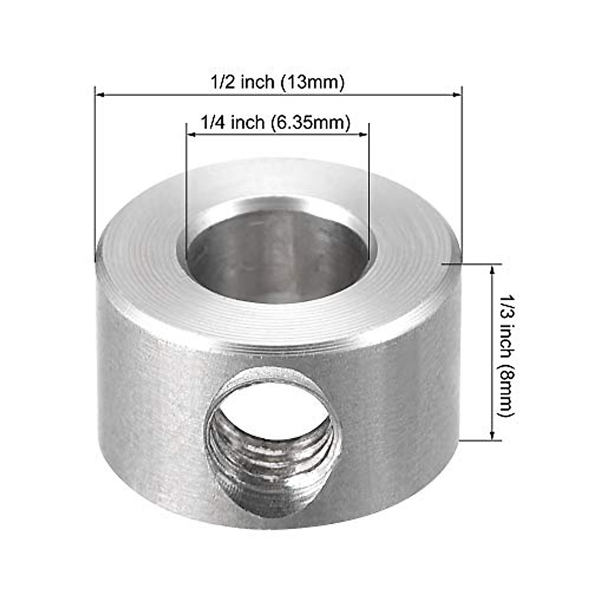 uxcell Drill Stop 1/4" I.D. Stainless Steel for Set Screws Chuck Woodworking Drill Bits Depth Holder 4Pcs
