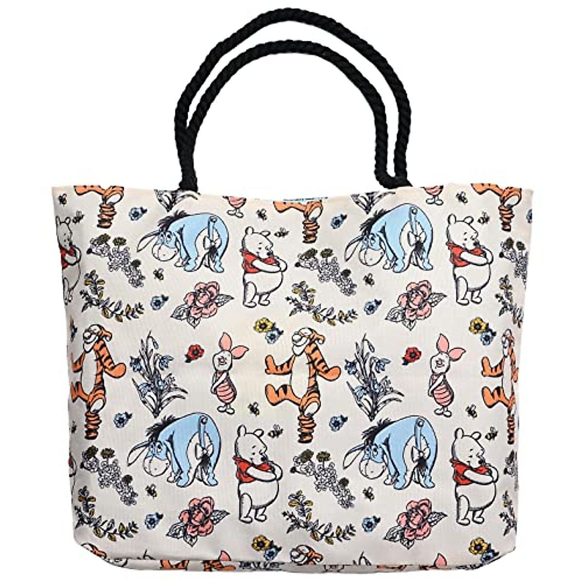 Disney Tote Winnie the Pooh Eeyore Piglet Tigger Beach Print Lightweight Bag