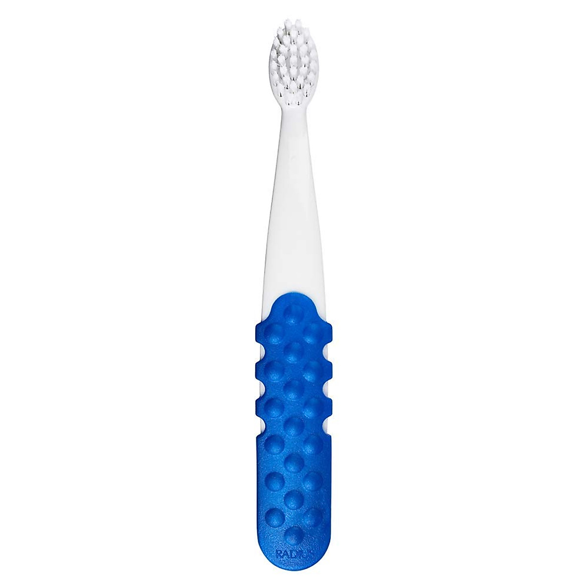 Radius Totz Plus Brush Kids Toothbrush Silky Soft BPA Free ADA Accepted Designed for Delicate Teeth & Gums for Children 3 Years & Up - WhiteBlue - Pack of 1