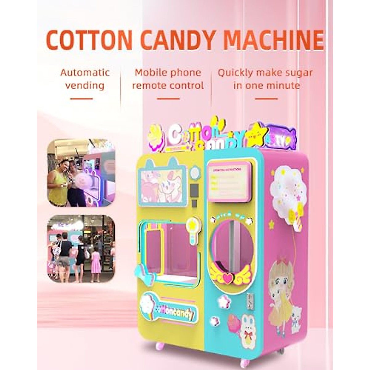 Cotton Candy Vending Machine Kc Certified High Capacity Cotton Candy Machine Industrial Cotton Candy Floss Machine