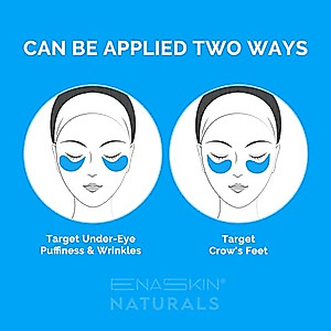 Enaskin Naturals Under Eye Patches for Dark Circles: 30 Pairs Retinol Collagen Eye Gels Mask - Reduce Wrinkles Puffy & Bags - Skin Treatment Pads - Anti Aging Moisturizer For Women (Blue)