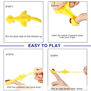 TIBDALA Slingshot Chicken Rubber Chicken Flick Chicken Flying Chicken Flingers Chicken Stretchy Toys, Funny Christmas Stuffers Easter Chicks Party Activity Novelty Gifts for Kids