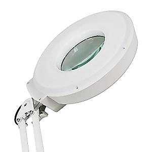 Zorvo LED Magnifying Glass Desk Lamp for Close Work,10x Magnification lamp with Large Glass 5" Diameter- Lighted Magnifier for Reading, Crafts & Pro Tasks Hobby Adjustable Arm