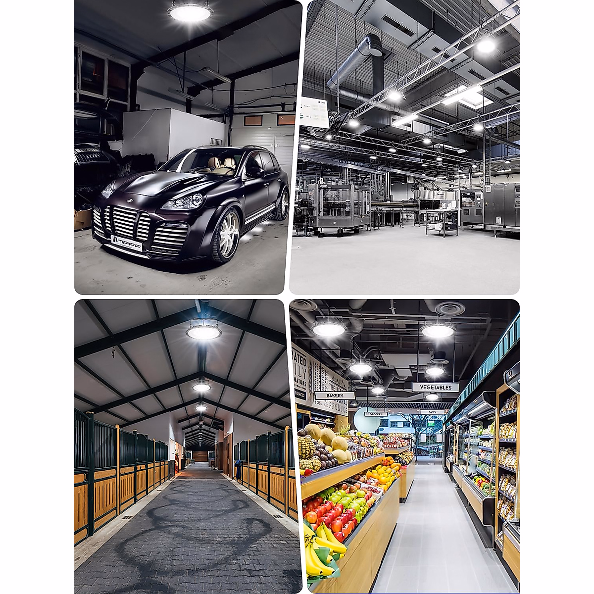 UFO LED High Bay Lights 100W 10 Packs,Super Bright 10000LM High Bay LED Shop Lights,6500K Daylight High Bay LED Lights,Waterproof High Bay Lighting,LED High Bay Light for Factory Warehouse Workshop