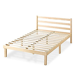 ZINUS Robin Wood Platform Bed Frame with Headboard, Wood Slat Support, No Box Spring Needed, Easy Assembly, Queen, Brown