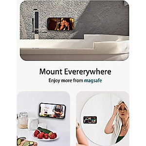 SALEX Compatible with Magsafe Car Mount for Dashboard, Wall, Fridge, Truck, Mirror 2 Pack. Stick On Magnetic Phone Mount for iPhone 15 14 Plus 13 Pro Max 12 Mini. Flat Magnet Dash Phone Holder