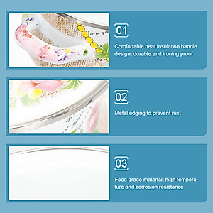 Yardwe Enamel on Steel Stock Pot with Lid Soup Pot Stew Pot Nonstick Pot Bread Pan Cooking Pot for Bread Baking 18cm Chamber Pot