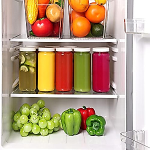 Moretoes 9 Pack 16oz Glass Juice Bottles with Lids Reusable Glass Beverages Drinking Jars with Tamper-proof White Caps for Travel Milk Water Tea Honey Kombucha Smoothie Boba