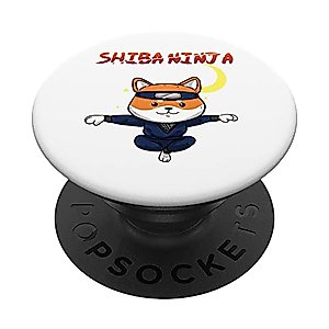 Funny Shiba Inu Uni Dog Fly Ninja Karate Master Moon Fight PopSockets Swappable PopGrip