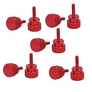 uxcell Computer PC Case M3x12mm Aluminum Alloy Knurled Thumb Screws Wine Red 10pcs