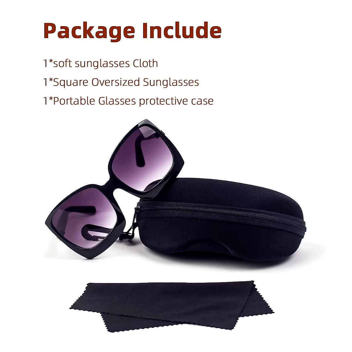 SINBRLAI Women's Oversized Sunglasses Trendy Square Sun Glasses Retro Leopard Large Frame Big Sunglasses Womens UV400 Protection