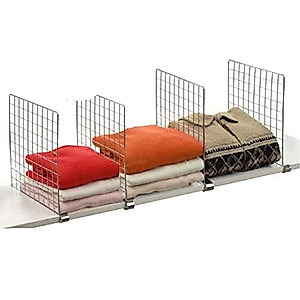 Plow and Hearth Jumbl Chrome Shelf Dividers (Set of 4), Silver