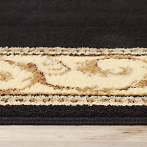 Superior Indoor Area Rug, Plush Carpet Cover, Traditional Oriental Medallion, Perfect for Hallway, Entryay, Living, Dining, Bedroom, Office, Kitchen, Medallion Collection, 6' x 9', Coffee