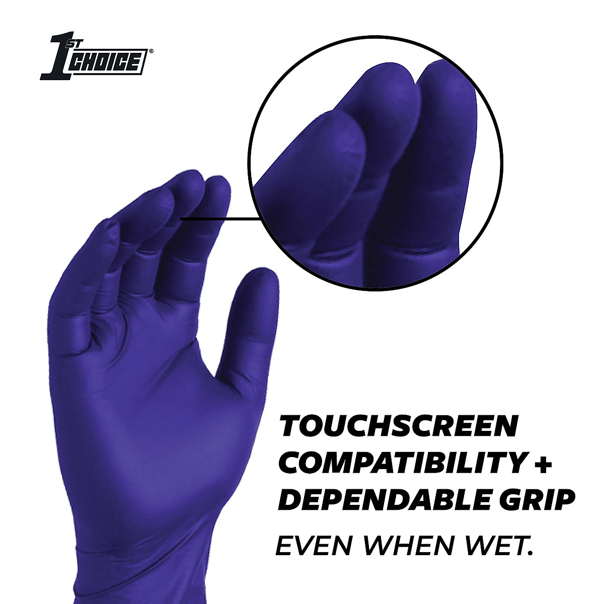 1st Choice Nitrile Disposable Gloves, 3 Mil Indigo Box of 100 Small Nitrile Gloves Disposable Latex Free - Medical Gloves