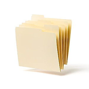 SUNSERE Classic Manila Folders – 100 Pack, Thick Letter Size Manila File Folders, 1/3-Cut Tabs, 11.75 x 9.50 Inches, Folders for Documents & Files
