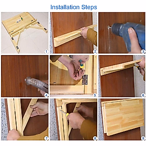 MM MELISEN Wall Mounted Folding Table for Laundry Room, Fold Down Desk for Small Saving Spaces, Kids Floating Desk for Dining, Room, Study, Kitchen, Dinner, Bar