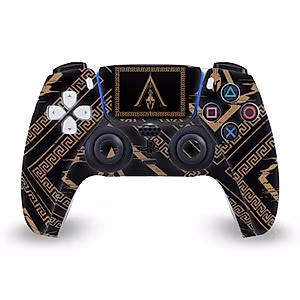 Head Case Designs Officially Licensed Assassin's Creed Crest & Broken Spear Odyssey Artwork Vinyl Faceplate Sticker Gaming Skin Decal Cover Compatible With Sony PlayStation 5 PS5 DualSense Controller