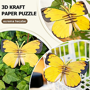 MAKEBUG 3D Puzzles Eco-Friendly Paper Puzzle for Kids Teenager Crafts Bugs Common Grass Yellow