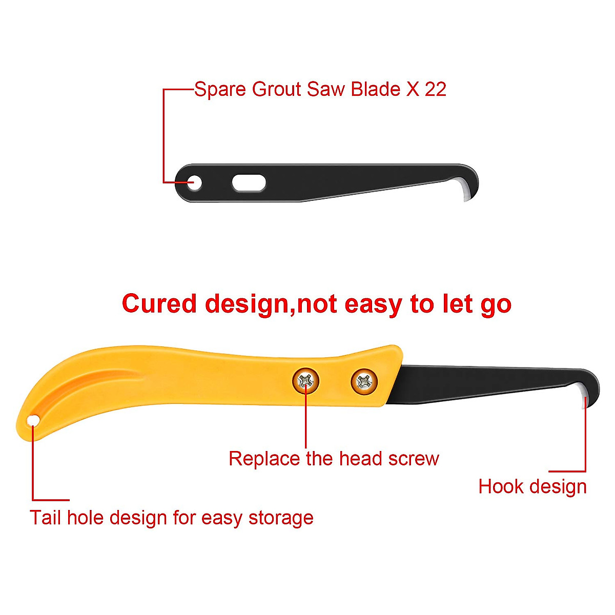 22 Pieces Grout Remover Tool - 2 Grout Saw and 20 Grout Saw Knife, Grout Removal Knife, Edges Caulking Tool Kit, Caulking Edge Tool