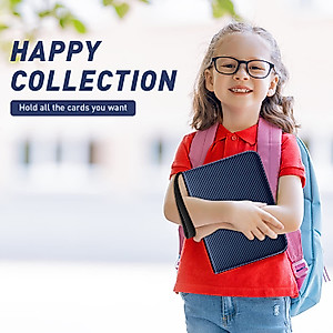 400 Pockets PACKAPRO Trading Cards Binder - Zipper Sports Cards Collector with Removable Sleeves - Card Binders Album Folder Holder for TCG Yugioh Cards Binder Boys Girls Gifts - Stripe Blue