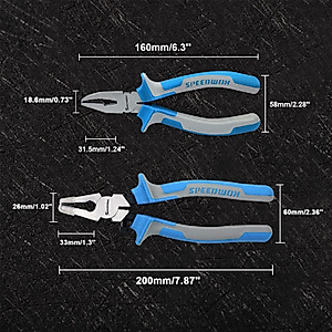 SPEEDWOX 2 Pcs Glass Running Pliers and Breaker Grozer Pliers Set Professional Glass Grozing Pliers with 2 Pair of Rubber Tips Key Fob Pliers for Stained Glass Work Mosaics Breaking Tool