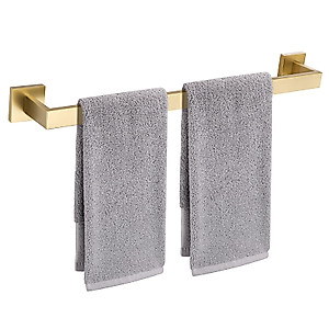 TURS Brushed Gold Single Towel Bar Stainless Steel Bathroom Towel Holder Rail Wall Mounted Towel Rack