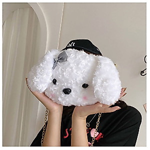 Kawaii Frog Purse for Women, Cute Lolita Anime Plush Purse for Women, Soft Fluffy Frog Crossbody Bag With Chain Strap (Green)