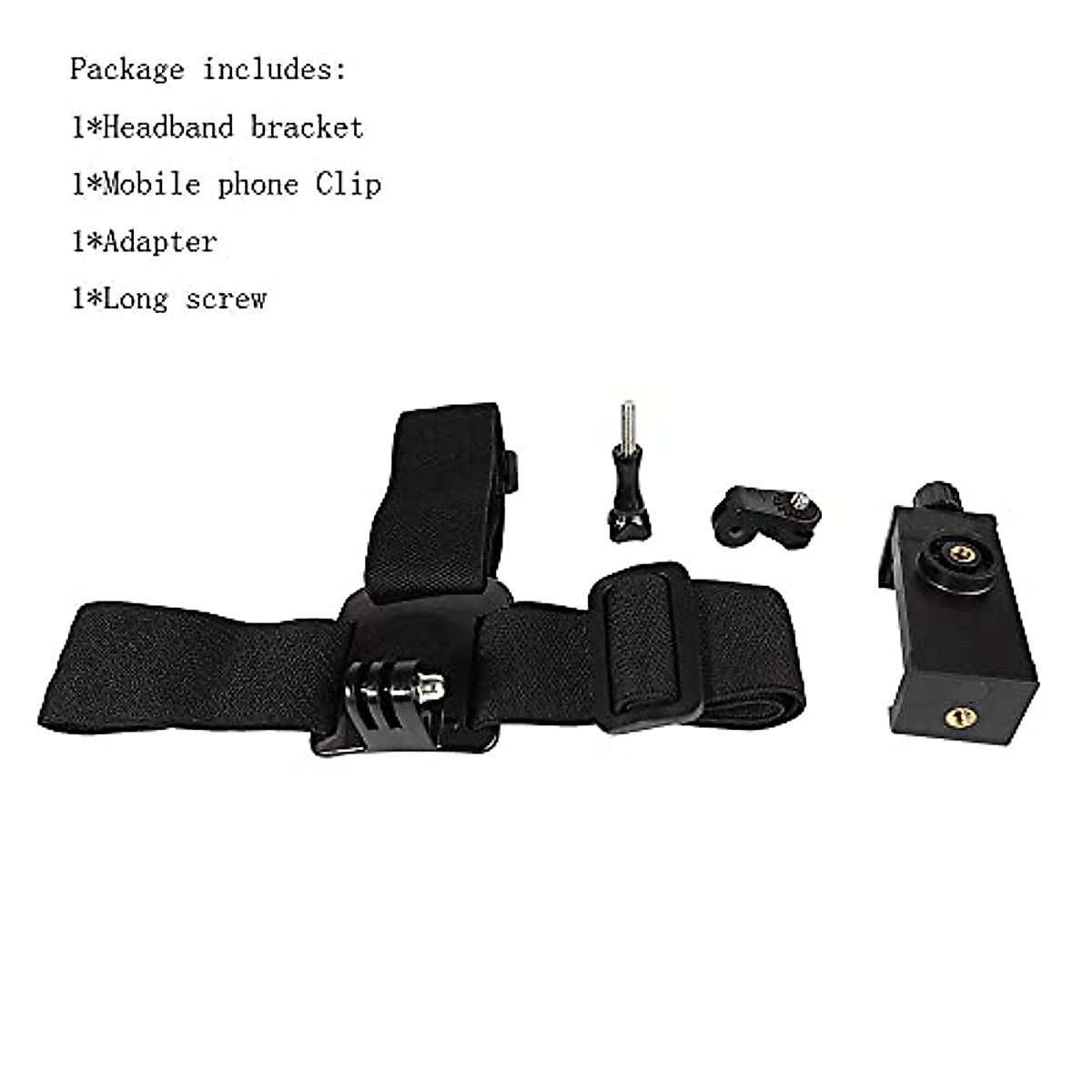 Head-Mounted Mobile Phone Holder,First-Person View Video Outdoor Live Shooting Bracket with Phone Clip(4"-7") for iPhone Samsung Smartphones and GoPro Insta360 Sony DJI Action Camera Head Mount Strap