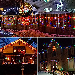 C9 Bulbs - 33ft 50LEDs Christmas String Lights with 29V Safe Adaptor, 5 Sets Connectable,UL Certified Outdoor Indoor Fairy Lights for Christmas Tree Party Garden Decorations