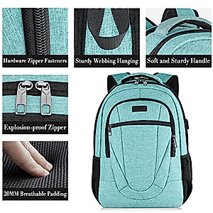 BIKROD Teal Backpack for Women and Men, Extra Large School Backpacks for Teens, Water Resistant Back Pack with USB Charging Port Fits 17 Inch Laptop, Business Anti Theft Durable Computer Bag Gifts