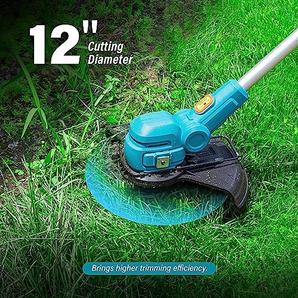 Berserker 20V 12" Cordless String Trimmer 2.0Ah Battery Powered and Fast Charger Included, 2-in-1 Compact Weed Wacker Eaters and Edger with Support Wheels，Ideal for Lawn Trim and Yard Maintenance