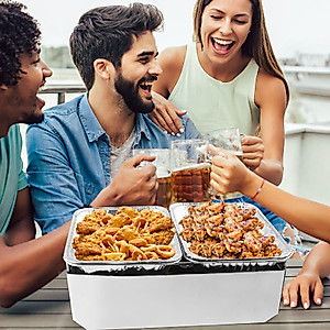 Restlrious Chafing Dish Buffet Set Disposable 4 Pack Full Size Aluminum Buffet Serving Kit, Chafer Stand Kit for Food Warmer in 36 Pieces w/Food Pan Water Pan & Utensils, for Parties Events BBQ