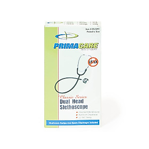 Primacare DS-9291-BK Pediatric Size 22 Inch Stethoscope for Clinical and Screening Instruments, Lightweight and Aluminum Dual Head Flexible Stethoscope, Black