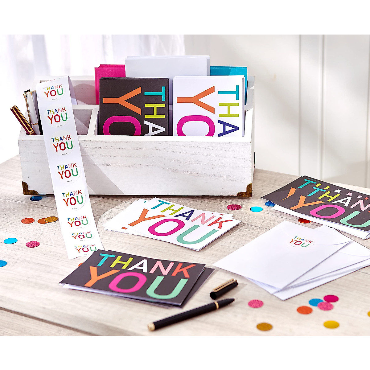 American Greetings Thank You Stickers or Seals, Multi-Colored Text (500-Count)