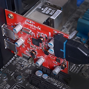 Inateck 2 Port PCIe USB 3.0 Card with Internal USB 3.0 20-Pin Connector - Expand Another Two USB 3.0 Ports, Compatible Mac Pro, No Additional Power Connection Needed