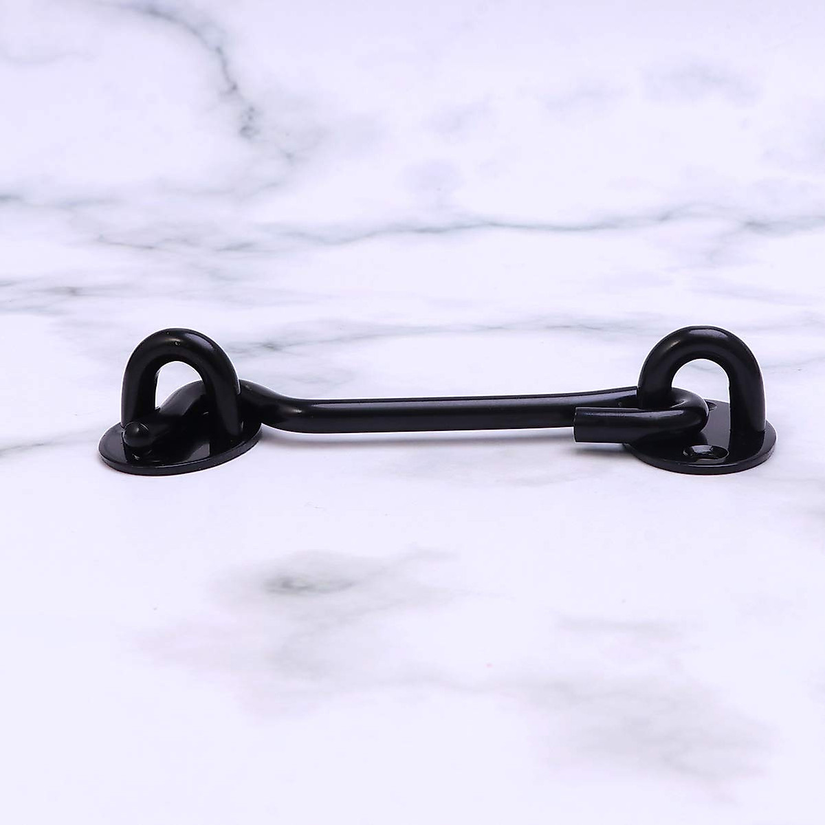 LEVINE 2PCS 4 Inch Latch Black Heavy Duty Solid Stainless Steel Gate Latch for Wooden Fences or Metal Gates,Safety Sliding Barn Door,Shed(4 Inch,Black)