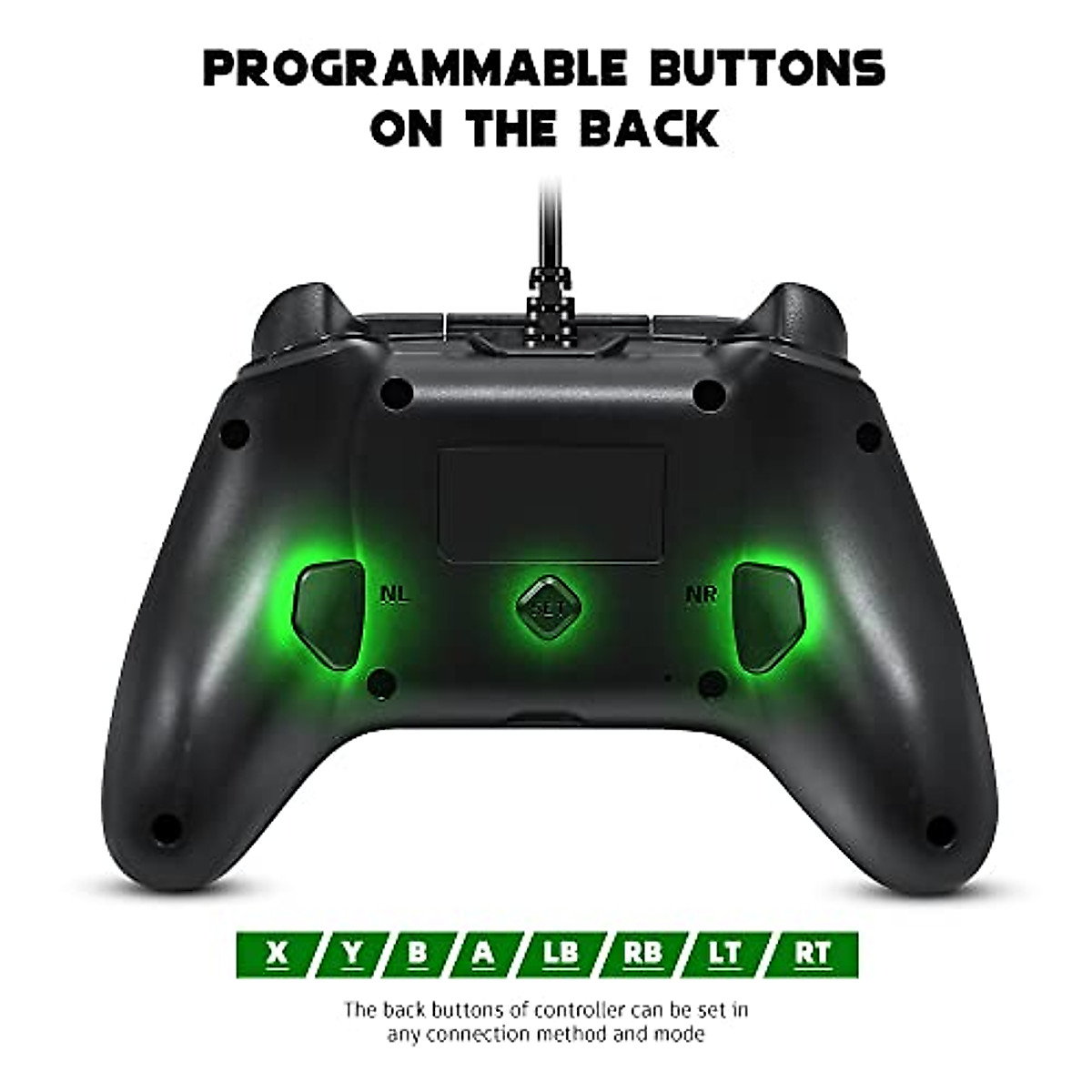 AceGamer Wired Controller for Xbox One with Two Remappable Buttons, 3.5mm Audio Jack, Turbo Key and Dual Vibration, Compatible with Xbox One/S/X/Series S/Series X/PC Windows 10/11 (Black)
