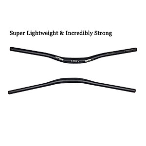 Wake 31.8mm MTB Mountain Bike Handlebar, Aluminum Alloy Mountain Bike Bicycle Riser Handlebar Extra Long 720/780mm with Paint Matte Surface (Black, 780mm)