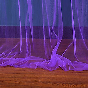 Purple Tulle Backdrop Curtain for Baby Shower Girls Birthday Party Purple Sheer Backdrop Drapes for Wedding Reception Photoshoot Elephant Theme Background Decorations 2 Panels 5 ft X 8 ft
